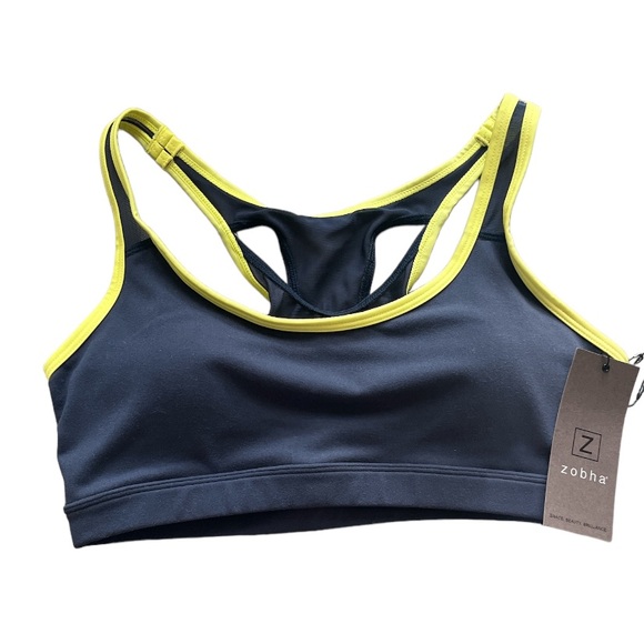 Zobha | Intimates & Sleepwear | Nwt Zobha Mesh Back Bra Navy Yellow ...
